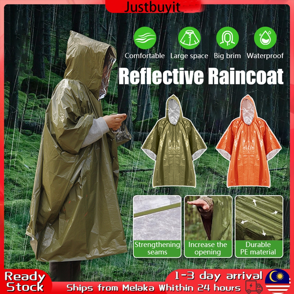 Waterproof in all directions Emergency RainCoat Outdoor Survival ...