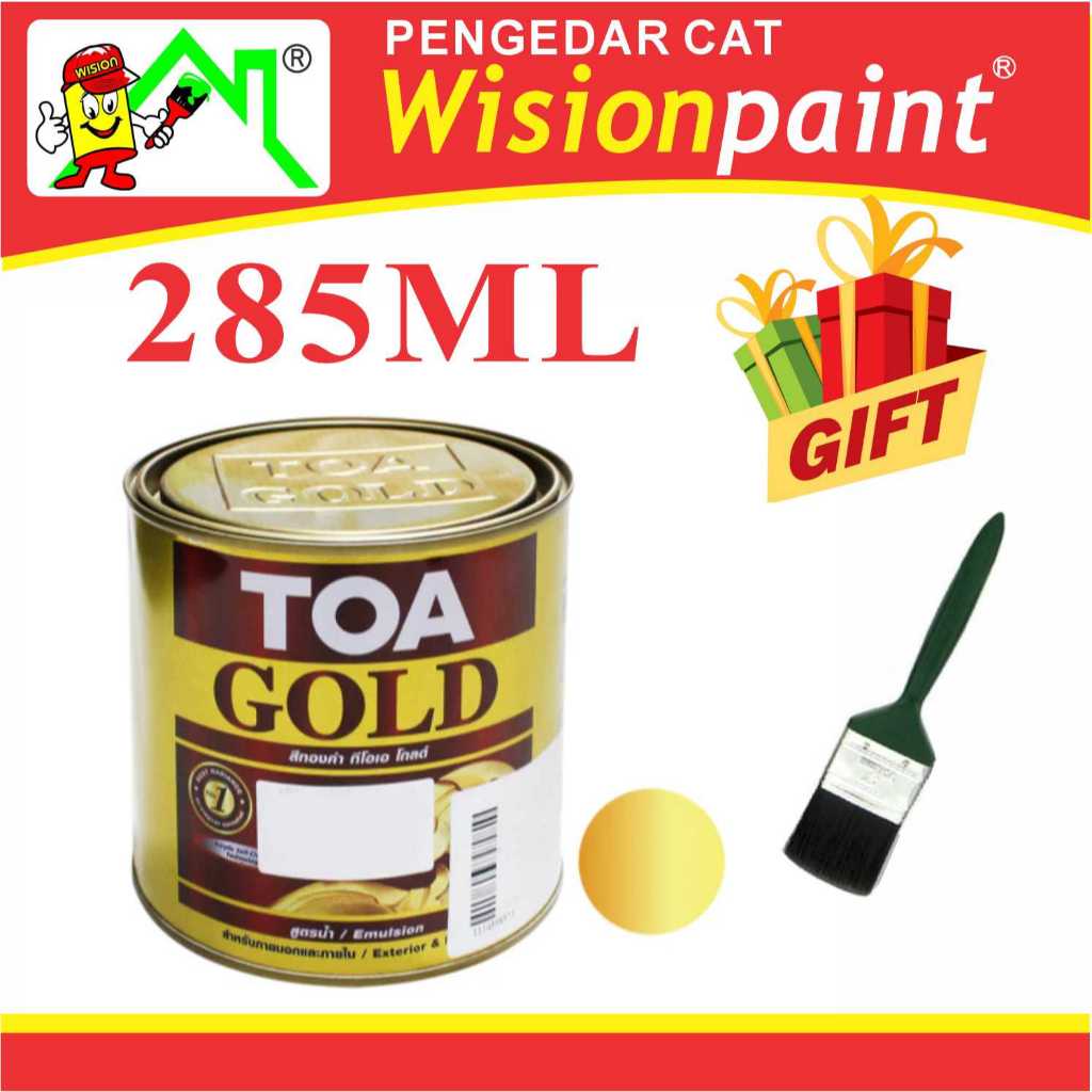 285ML Toa GOLD PAINT ( CAT EMAS ) GW919 Gold for wood and metal paint ...
