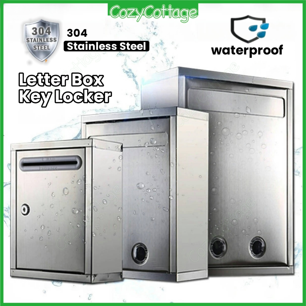 Stainless Steel Letter Box Keyable 304 Wall Mounted Solid Letter Box ...