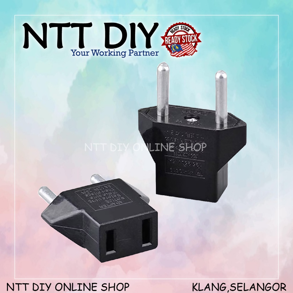 NTT DIY China 2 pin plug adapter Plug Socket China To Malaysia EU ...