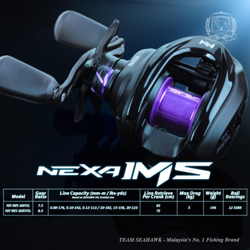 New Arrival [Hai Wang]Team Seahawk Nexa IMS Baitcasting Reel 60HSL ...