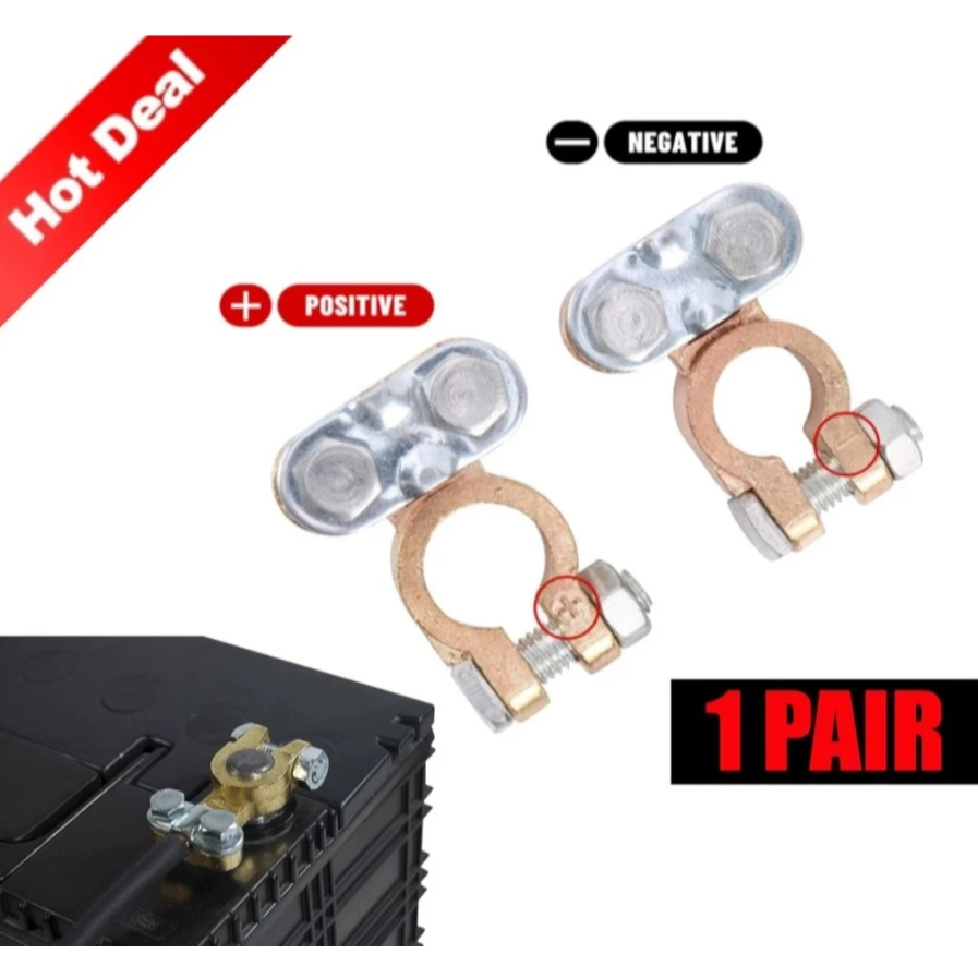 Universal Car Battery Terminal Head Clamp 1Pair Battery Connector Pile ...