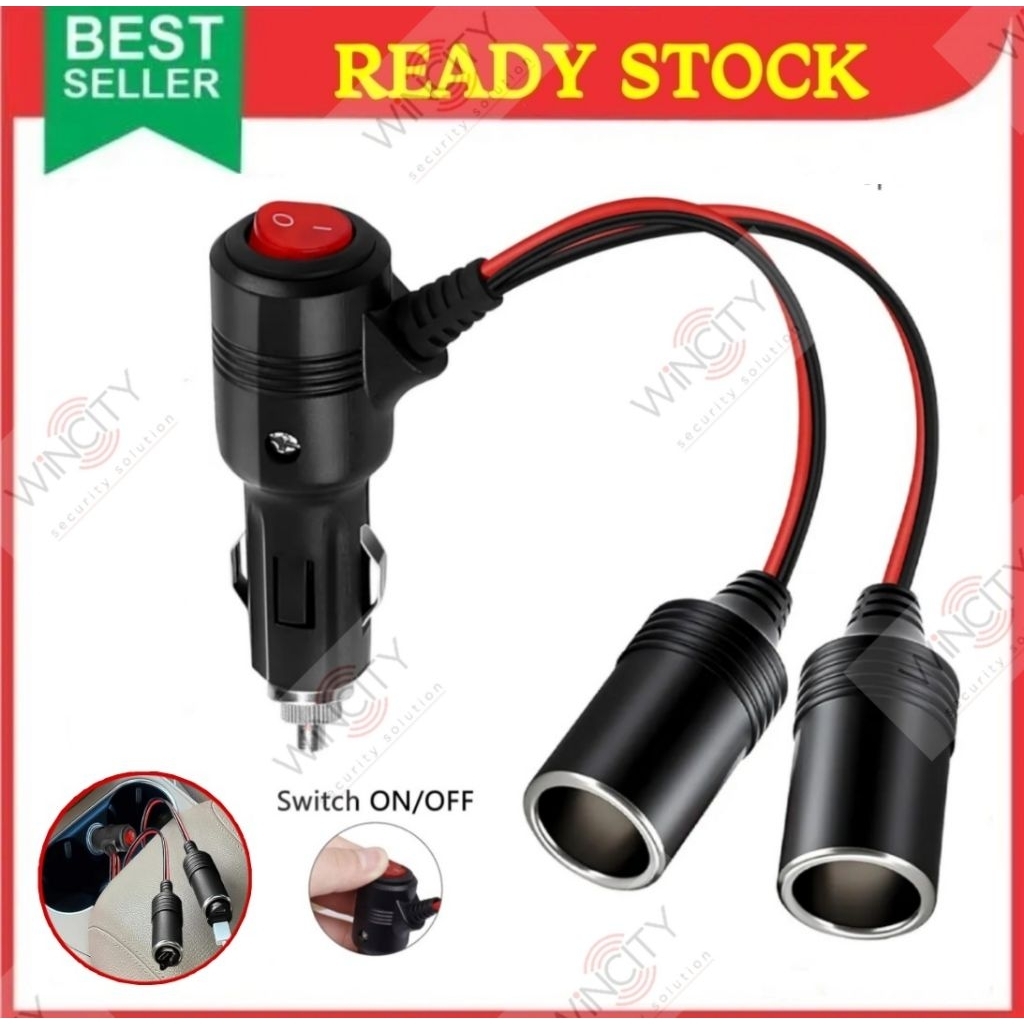 WSS 12V/24V LED Universal Car Lighter Splitter Adapter With On Off ...