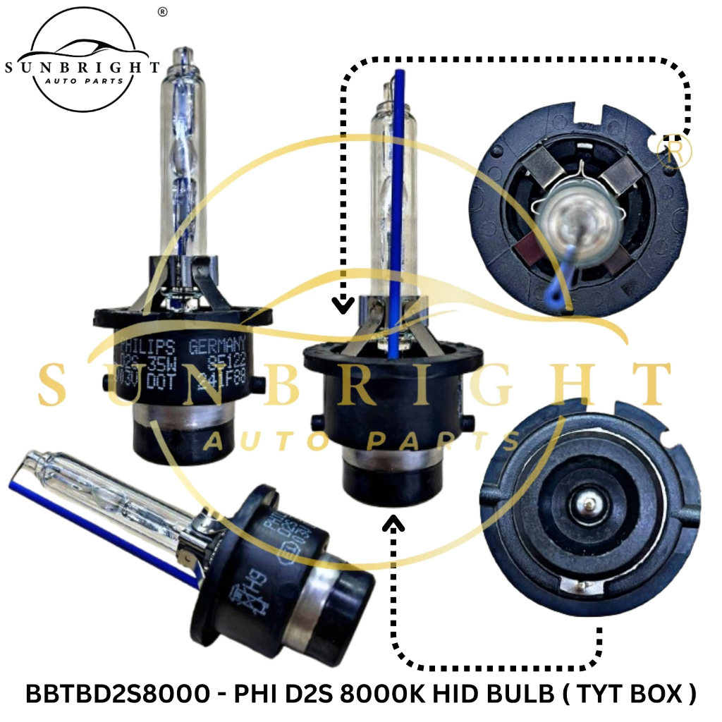 PHI D2S 8000K HID BULB ( TYT BOX ) | Shopee Malaysia