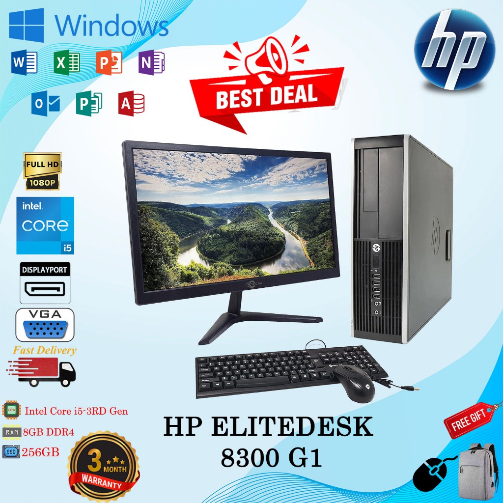 (READY STOCK) HP Compaq Elite 8300 SFF PC Intel Core i5 3rd Gen 8GB Ram ...