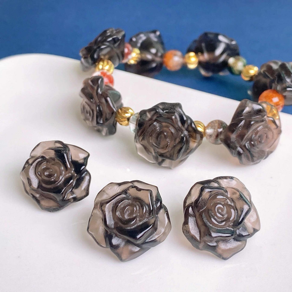 [MY🇲🇾 Ready Stock] 🔮🪬直孔冰种黑曜石花 Straight-Hole Icy Obsidian Flower ｜晶莹透黑 化 ...