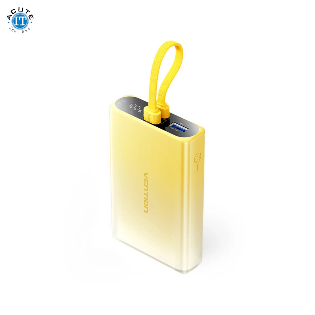 Vention 10000mAh Power Bank (USB-C + Lightning + USB-A) 22.5W LED ...