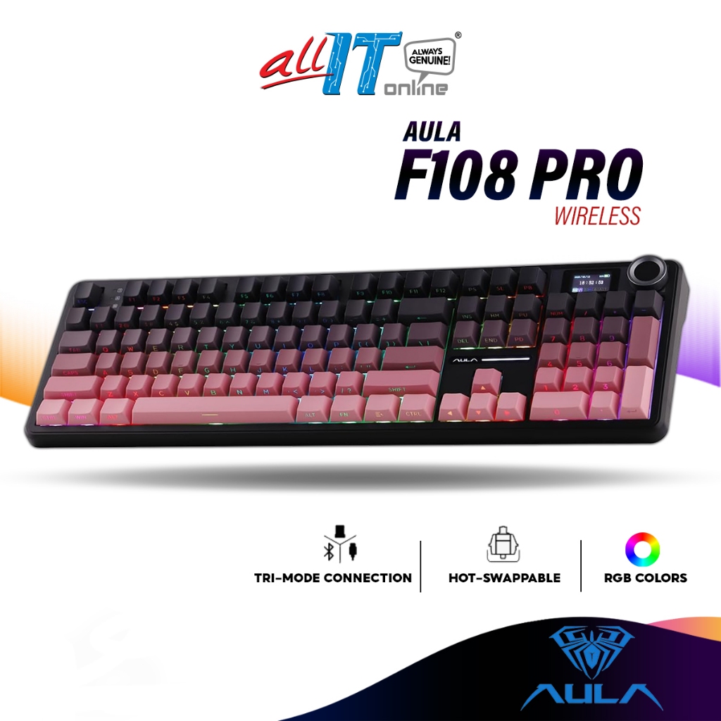 AULA F108 PRO Customized Wireless Mechanical Gaming Keyboard with 108 ...