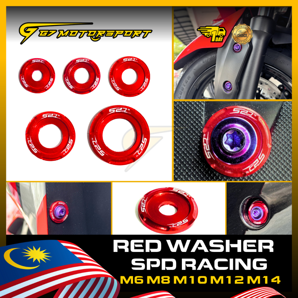 Washer Merah SPD S2D Y15 Y16 RS150 RSX150 LC135 LCV8 XMAX Honda Yamaha ...