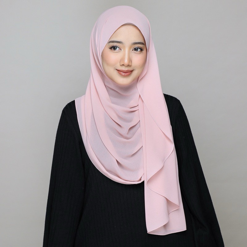 [SHOPEE EXCLUSIVE] SHAWL CHIFFON KEKNIS PLAIN (HEAVY CHIFFON) | Shopee ...