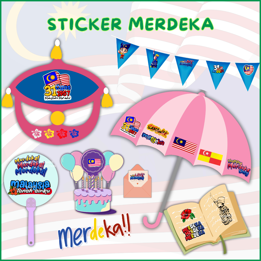 Sticker Bendera Size Besar Malaysia Negeri Merdeka Deco payung ...