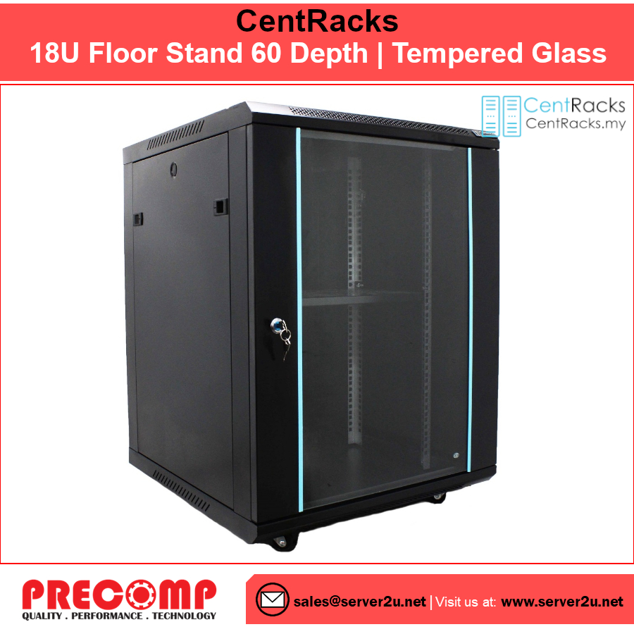CentRacks 18U (60cm x 85cm x 60cm) Floor Stand Server Rack (CM18UB600F ...