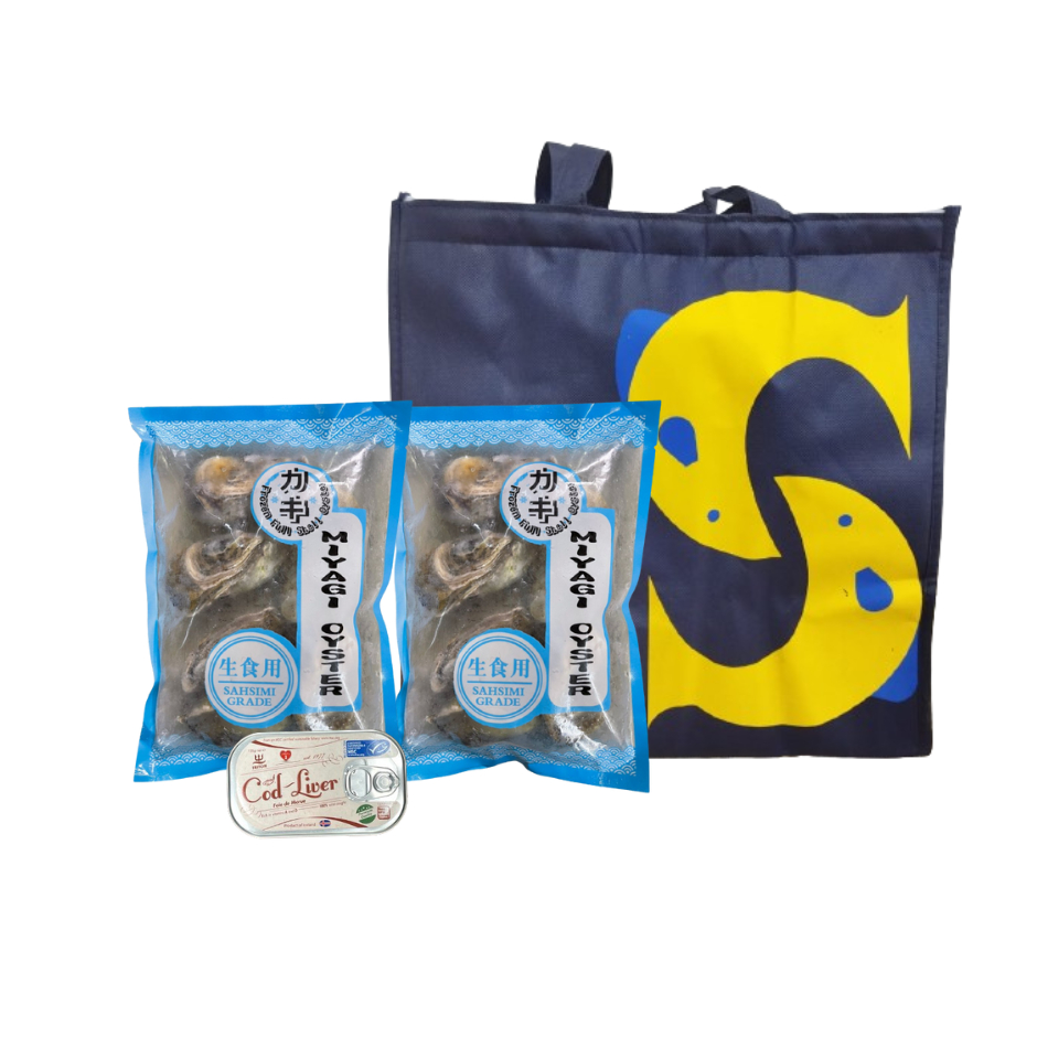 Oyster & Cod Liver Set (Japan Oyster 12nos, Cod Fish Liver 1can, Shinn ...