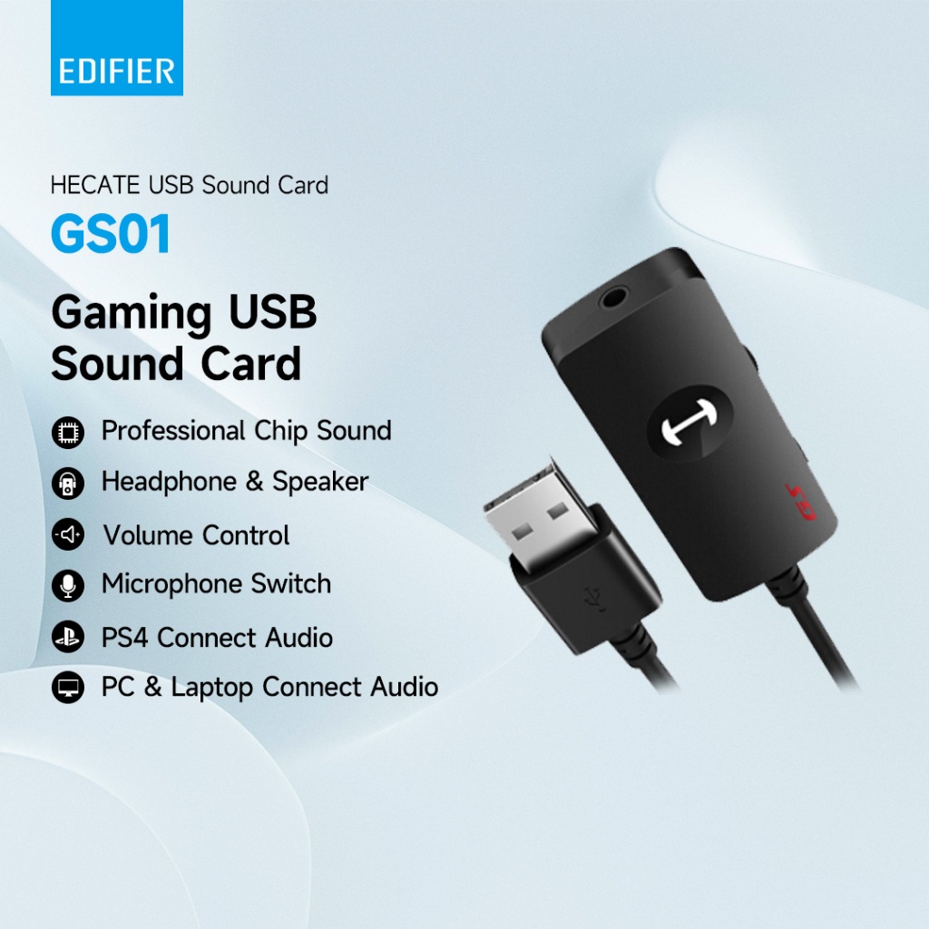 Edifier Hecate GS01 Professional Gaming USB External Sound Card - Microphone Switch and Volume ...