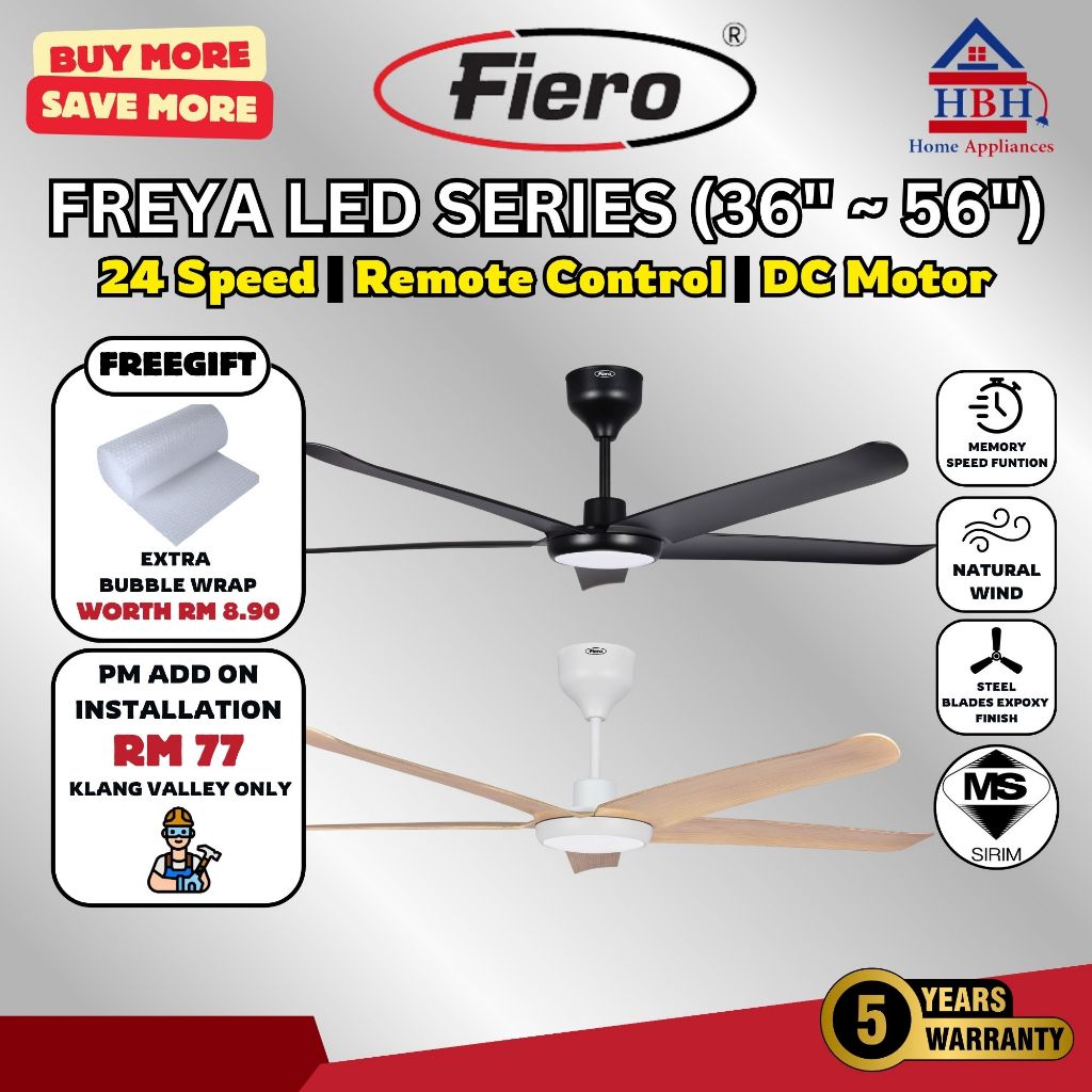 Deka | Fiero Series | FREYA Series | DC Motor | LED | 5 Blades | 12+12 ...