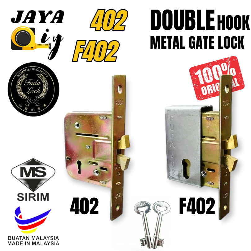 100% ORIGINAL FUDA [402 / F402] Single Hook Lock For Metal Door / Grill ...