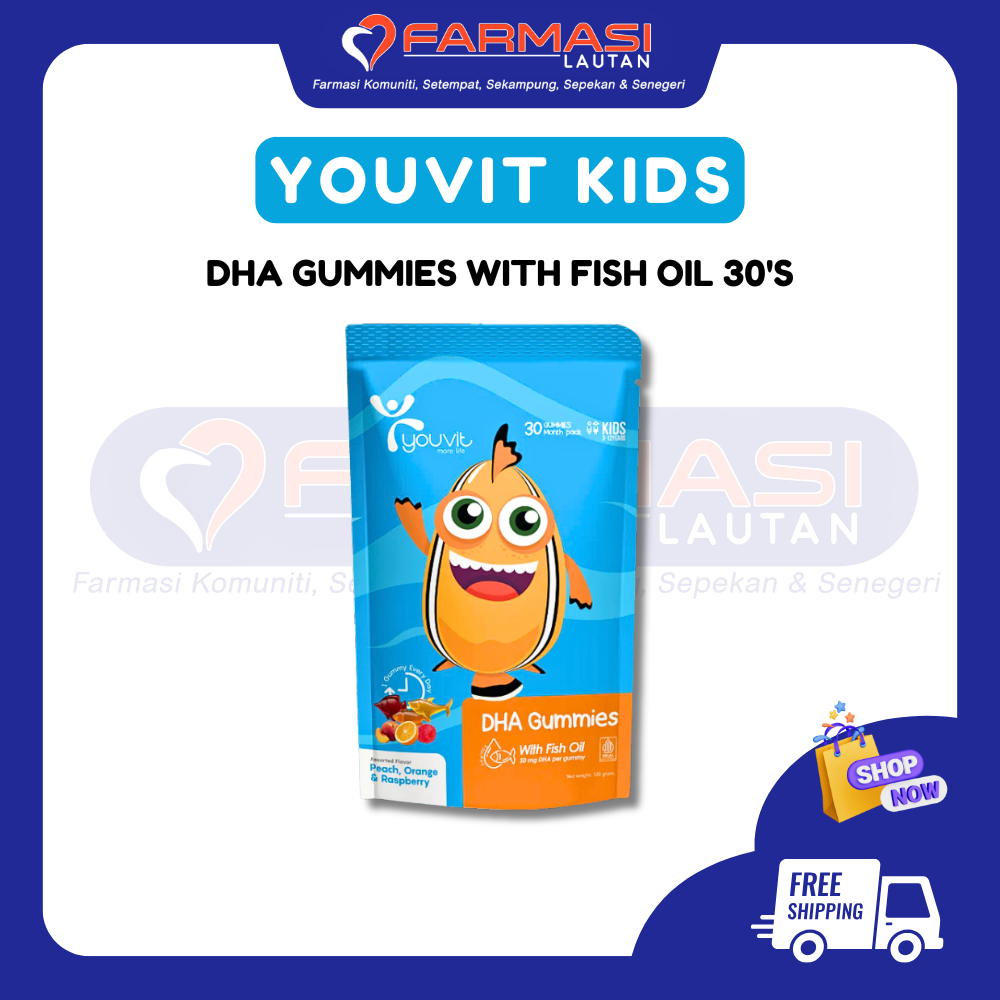 YOUVIT Kids DHA Gummies With Fish Oil Assorted Flavour 30's | Shopee ...