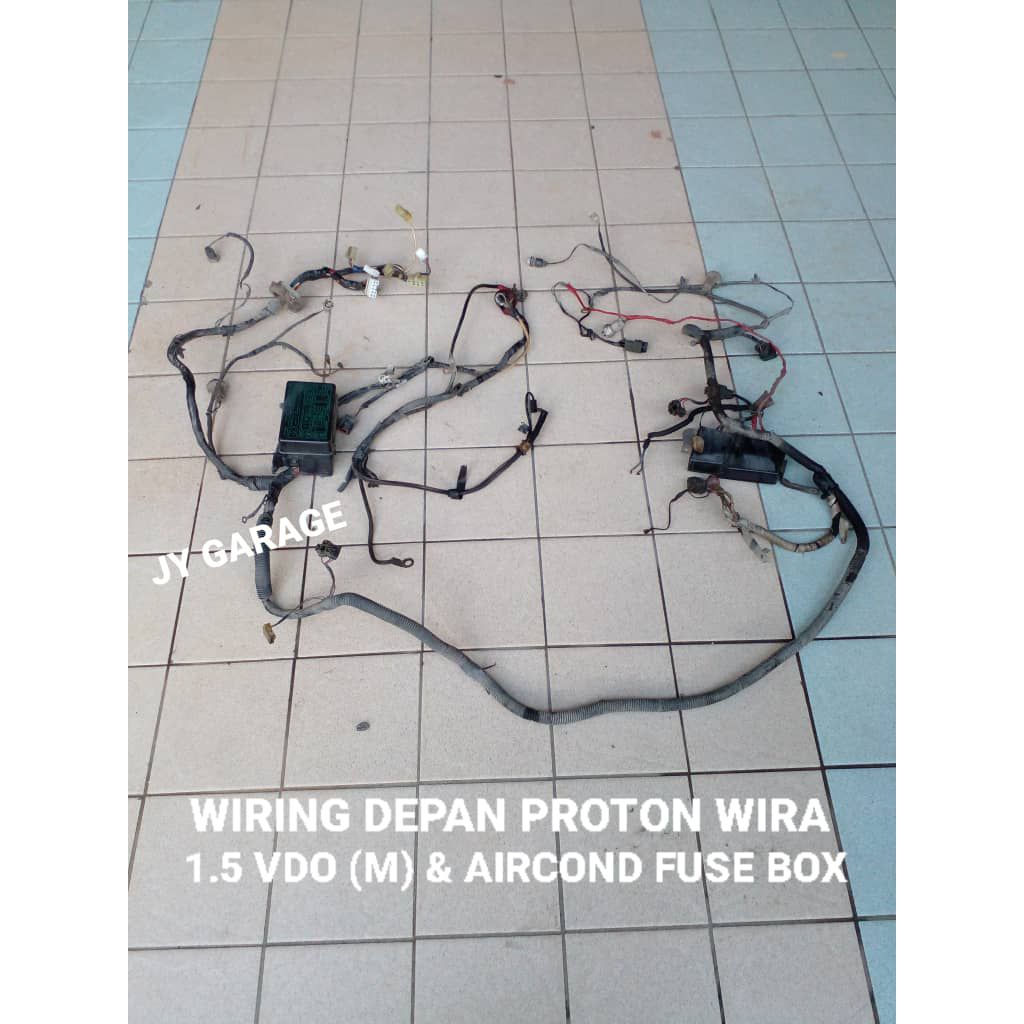 WIRING DEPAN ENGINE BAY LAMPU PROTON WIRA VDO 1.5 COMPLETE FUSE BOX ...