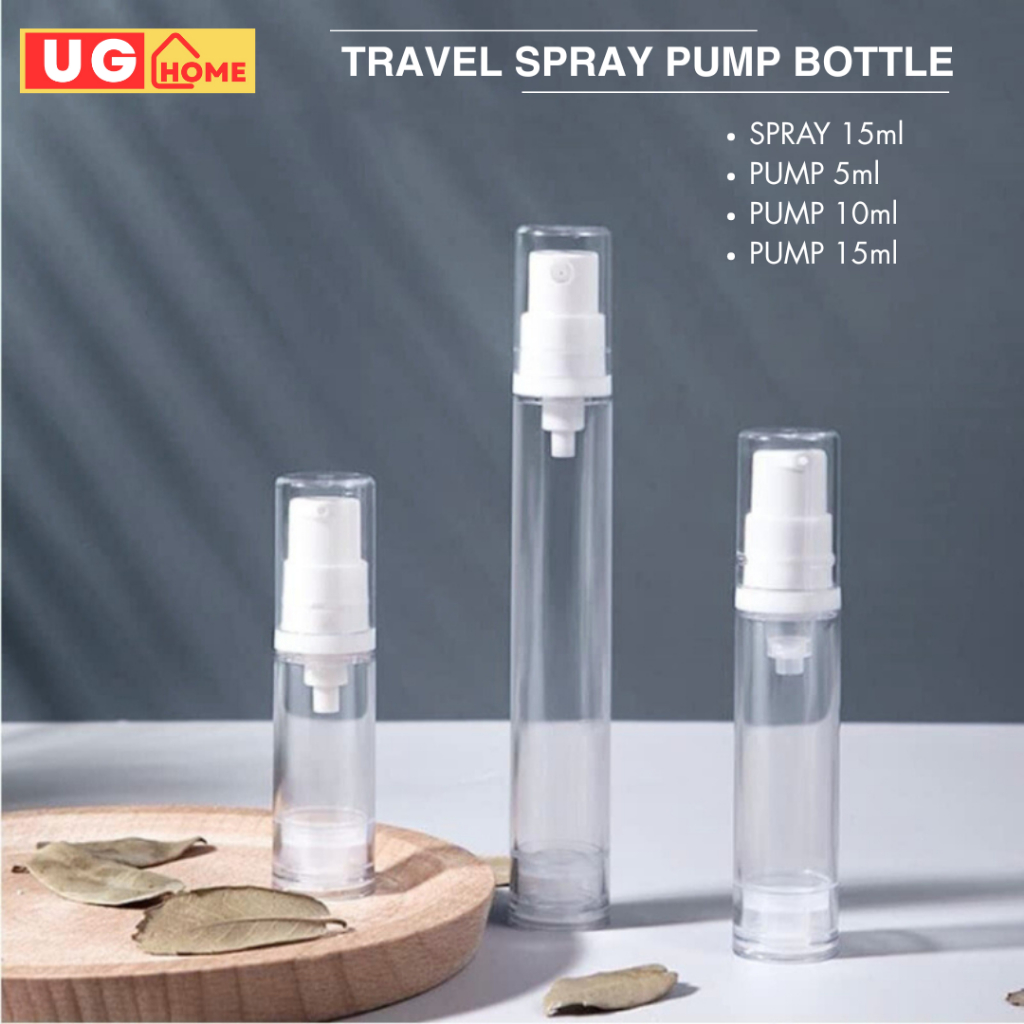 UG Pam Botol Travel Spray Bottle Refillable Perfume Airless Vacuum Pump ...