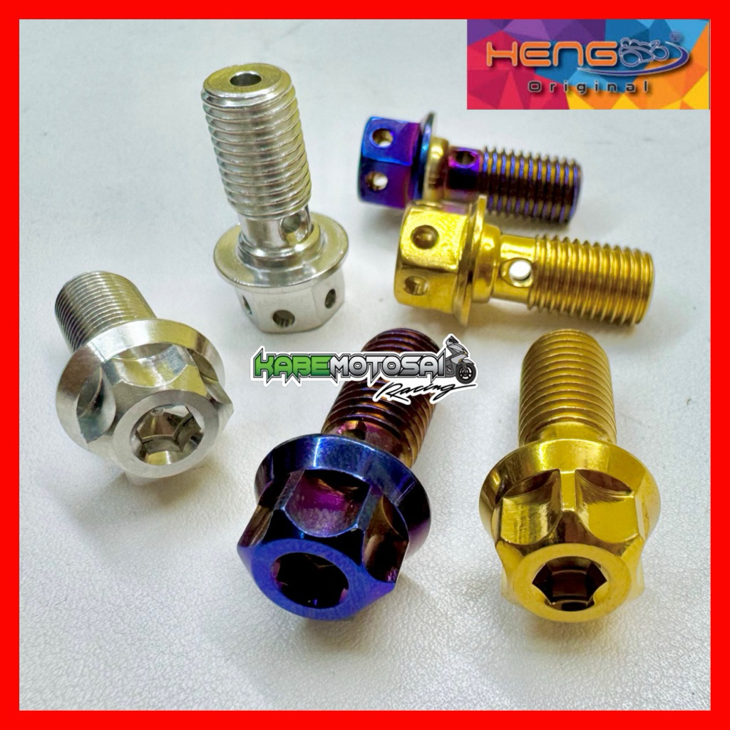 🏁 (1 BIJI) BLEEDING SCREW HOSE BRAKE 🏁 ORIGINAL HENG THAILAND SKRU HOSE ...