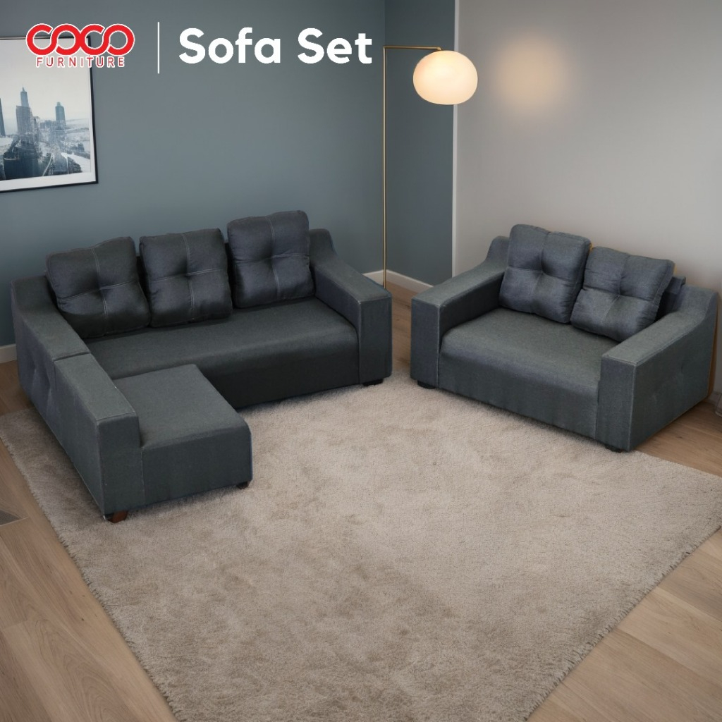 COCO Set 2+3+Bangku Sofa / Sofa Ruang Tamu (Paling laris & Penghantaran ...
