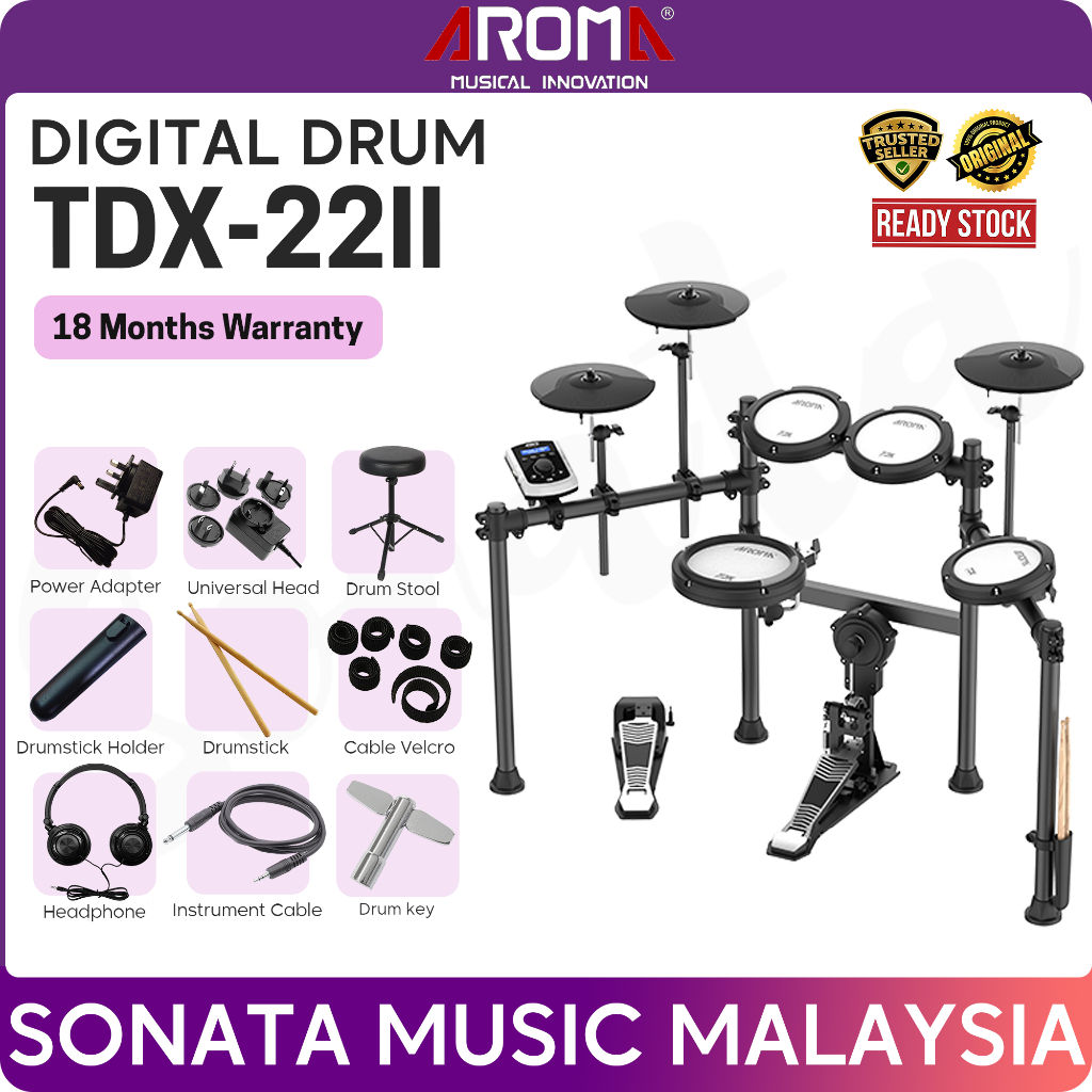 Aroma TDX22II Electronic Drums Kit Complete Set / digital drum / NUX DM ...