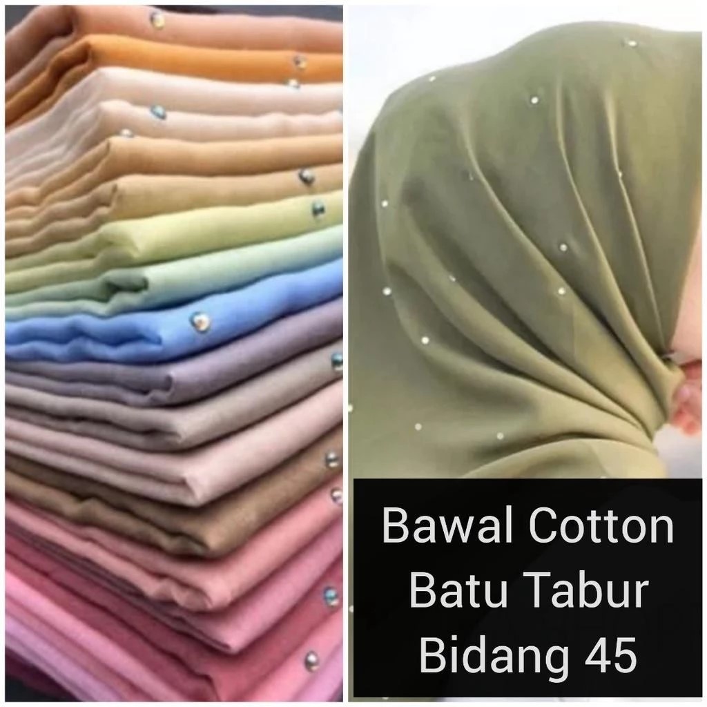 (Botique Hijab)Bawal cotton batu tabur 45" | Shopee Malaysia