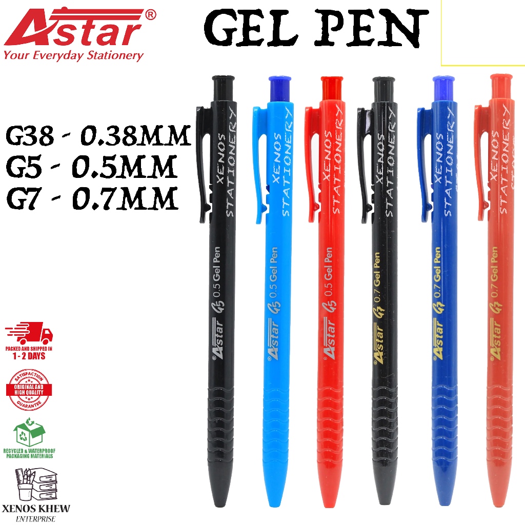 ASTAR G SERIES GEL PEN G38 G5 G7 [ 0.38MM / 0.5MM / 0.7MM ] [ 1 PCS ] (READY STOCK) | Shopee ...