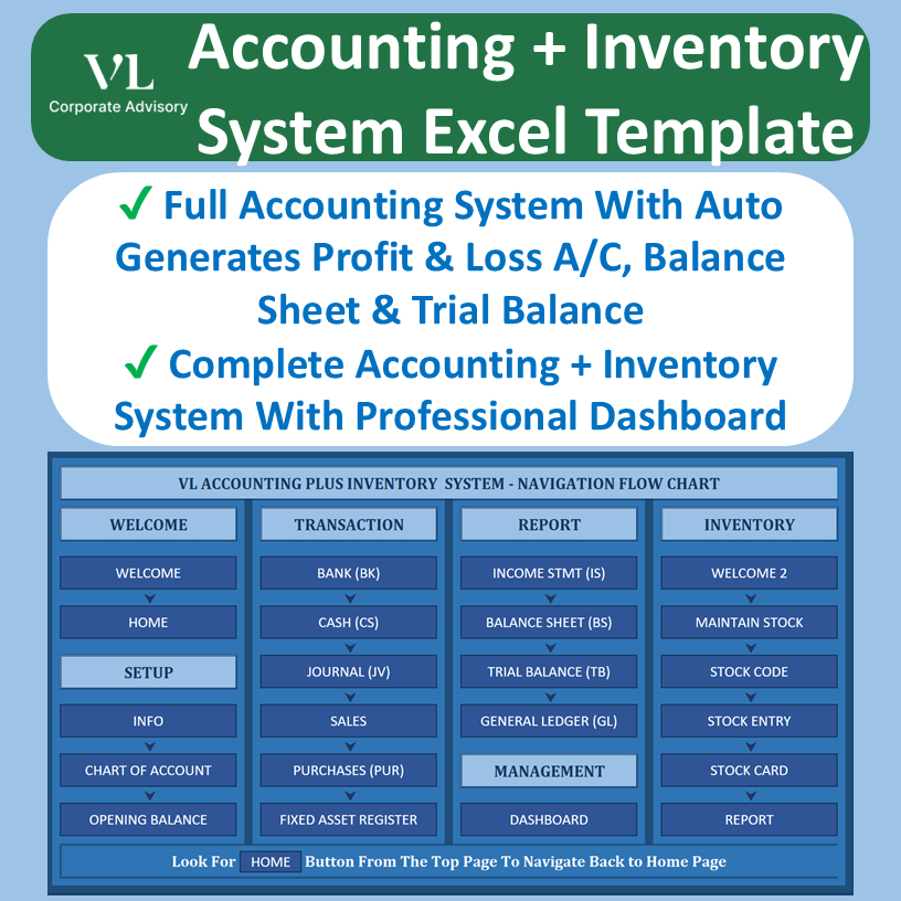 VL Accounting + Inventory System Excel Template Fully Automated ...