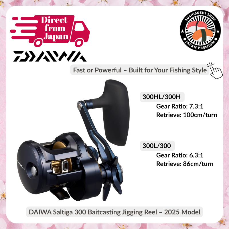 [DAIWA] 25 SALTIGA Series 300/300H/300L/300HL Jiging Bait Reel 2025 New Model! - Direct From ...