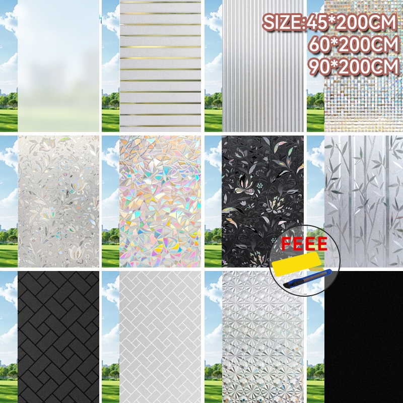 45/60/90cmx2m Glass Sticker Window Sticker Privacy Window Film Glass ...