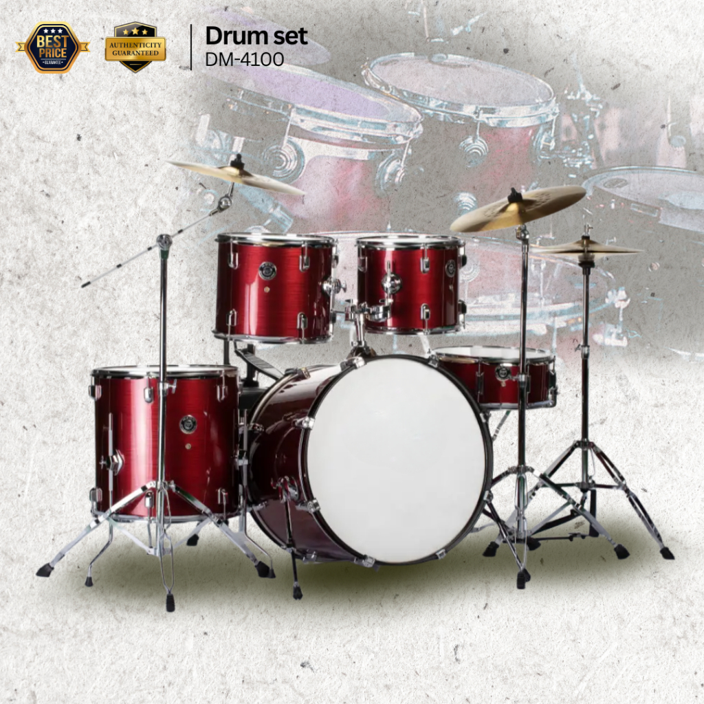 Set Dram 5 jenis drum dengan Kayu Dram dan Bangku (DM-4100) [Drum Set ...