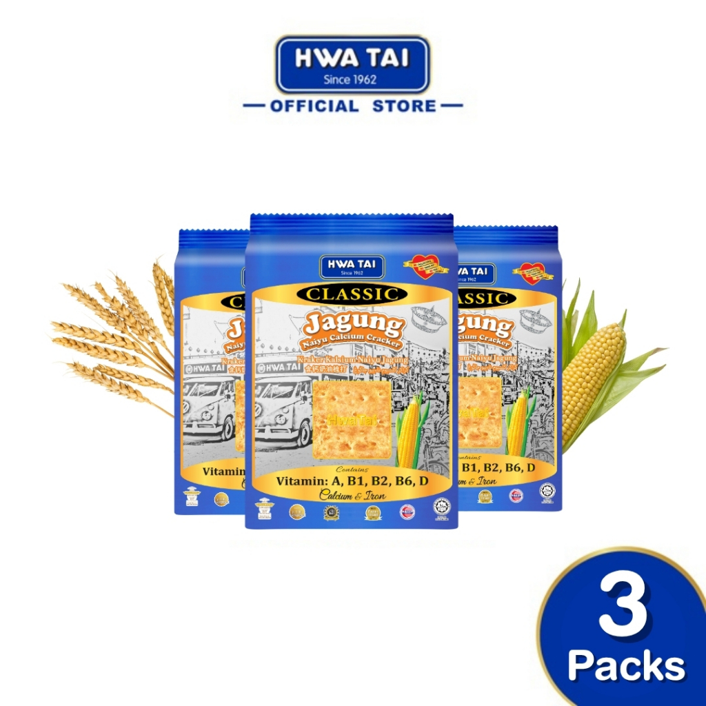 HWA TAI Classic Jagung Naiyu Calcium Cracker (300g x 3 Packs) | Shopee ...