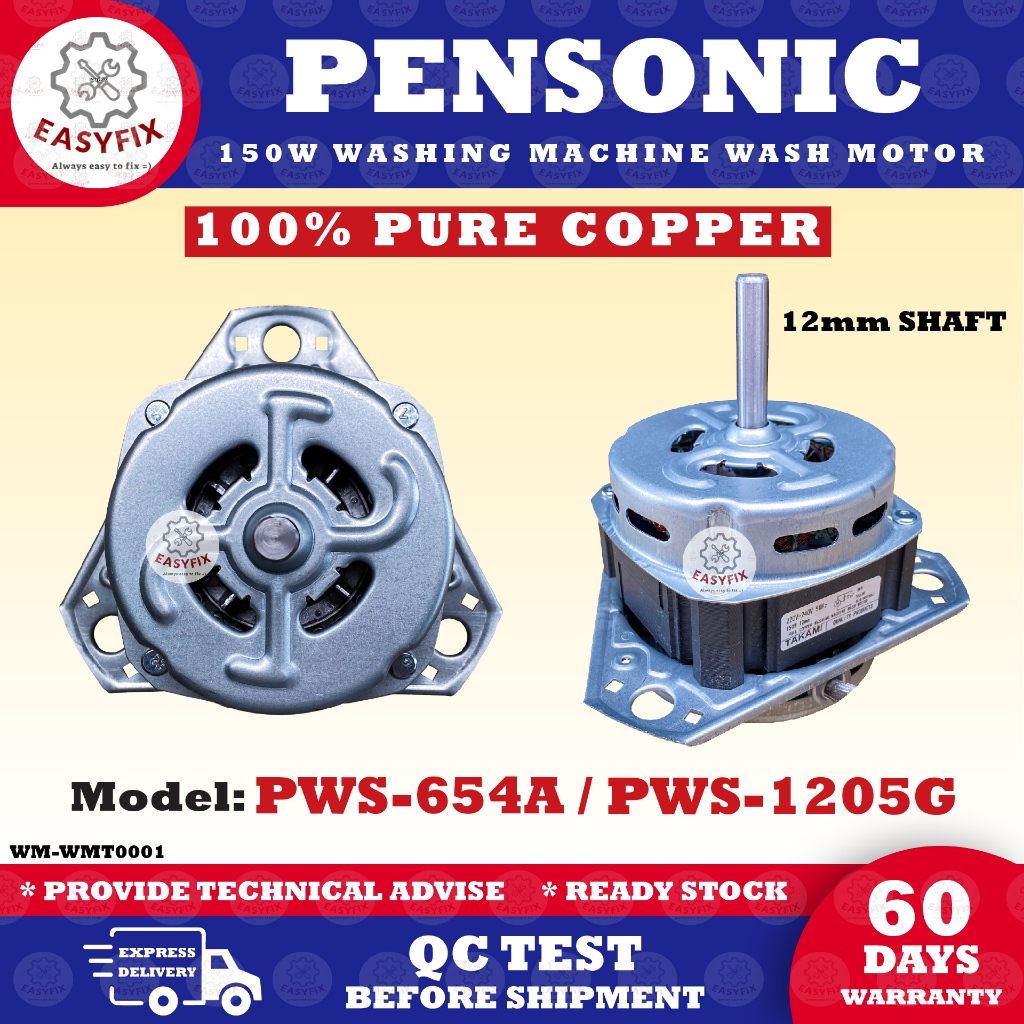 PWS-654A / PWS-1205G PENSONIC SEMI-AUTO WASHING MACHINE WASH MOTOR ...