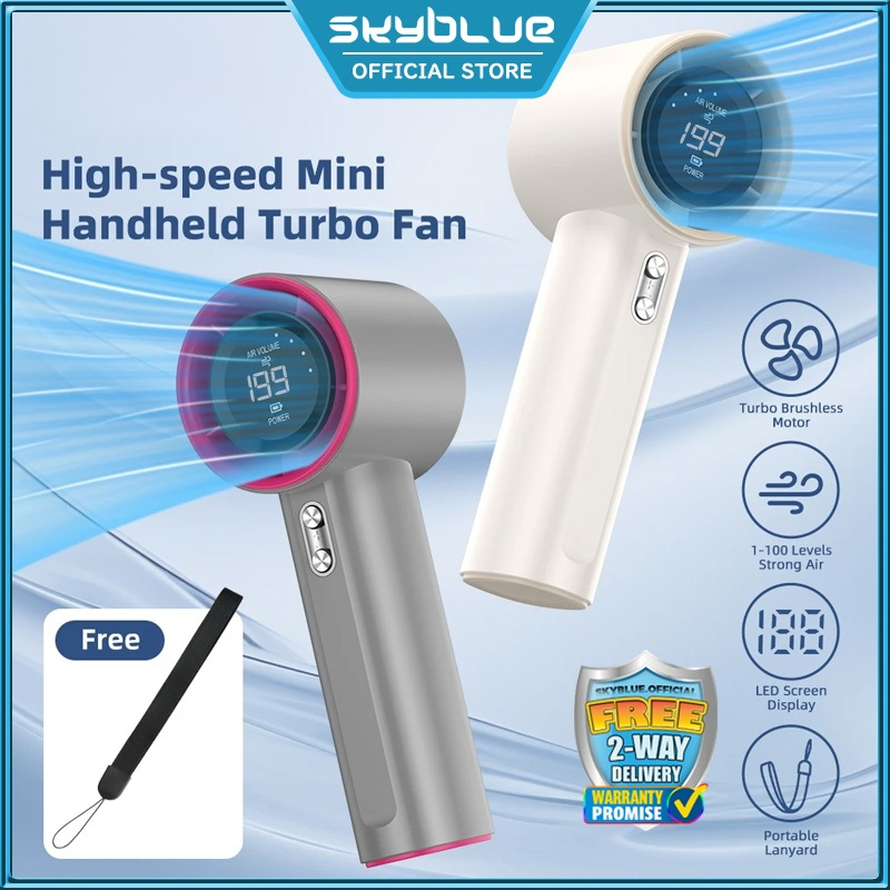 Skyblue 199 Portable Mini Handheld Fan With Turbo Rechargeable Kipas ...
