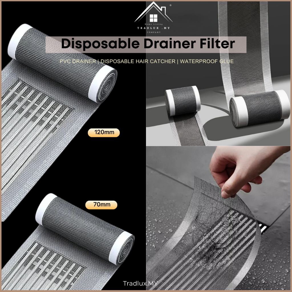 Disposable Shower Drain Sticker Self Adhesive Hair Catcher for Bathroom ...