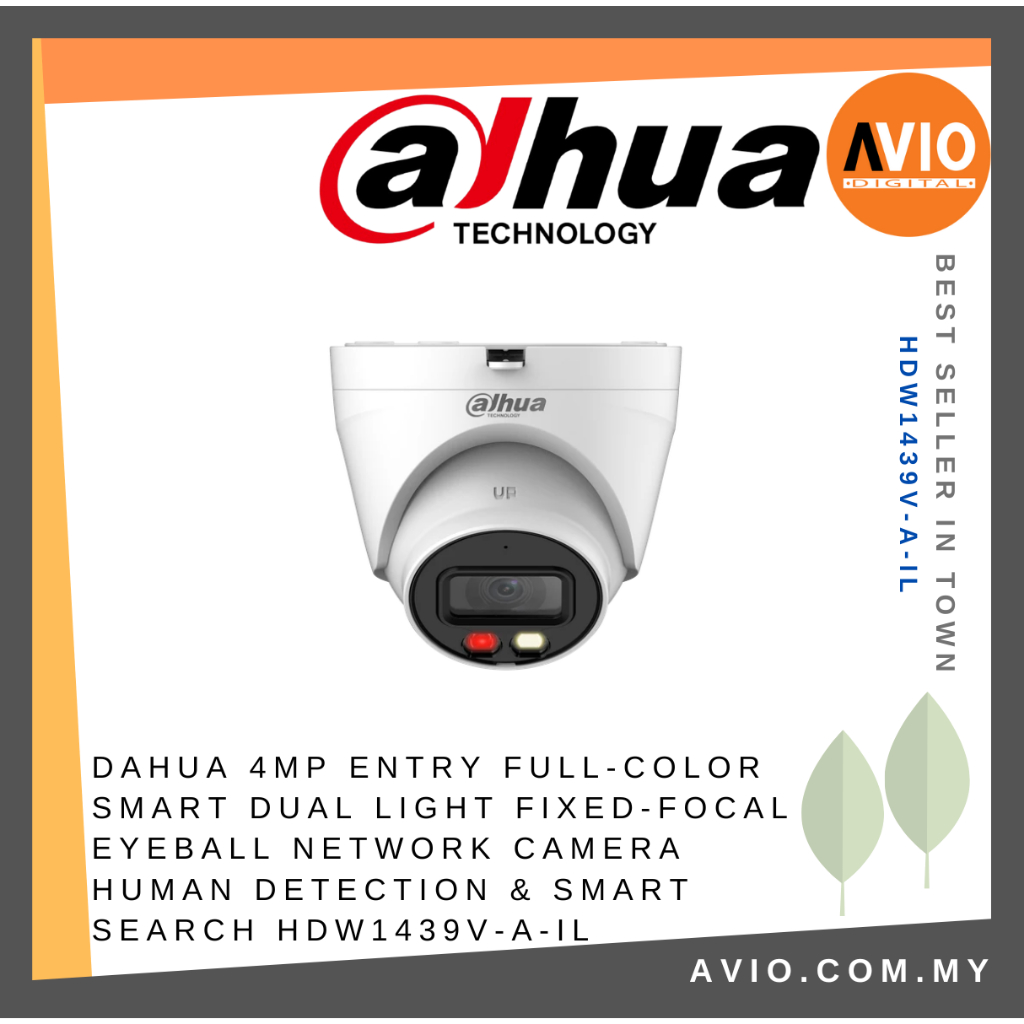 Dahua 4MP 4 Megapixel 24Hour Full Color Dual Light Eyeball Network CCTV ...