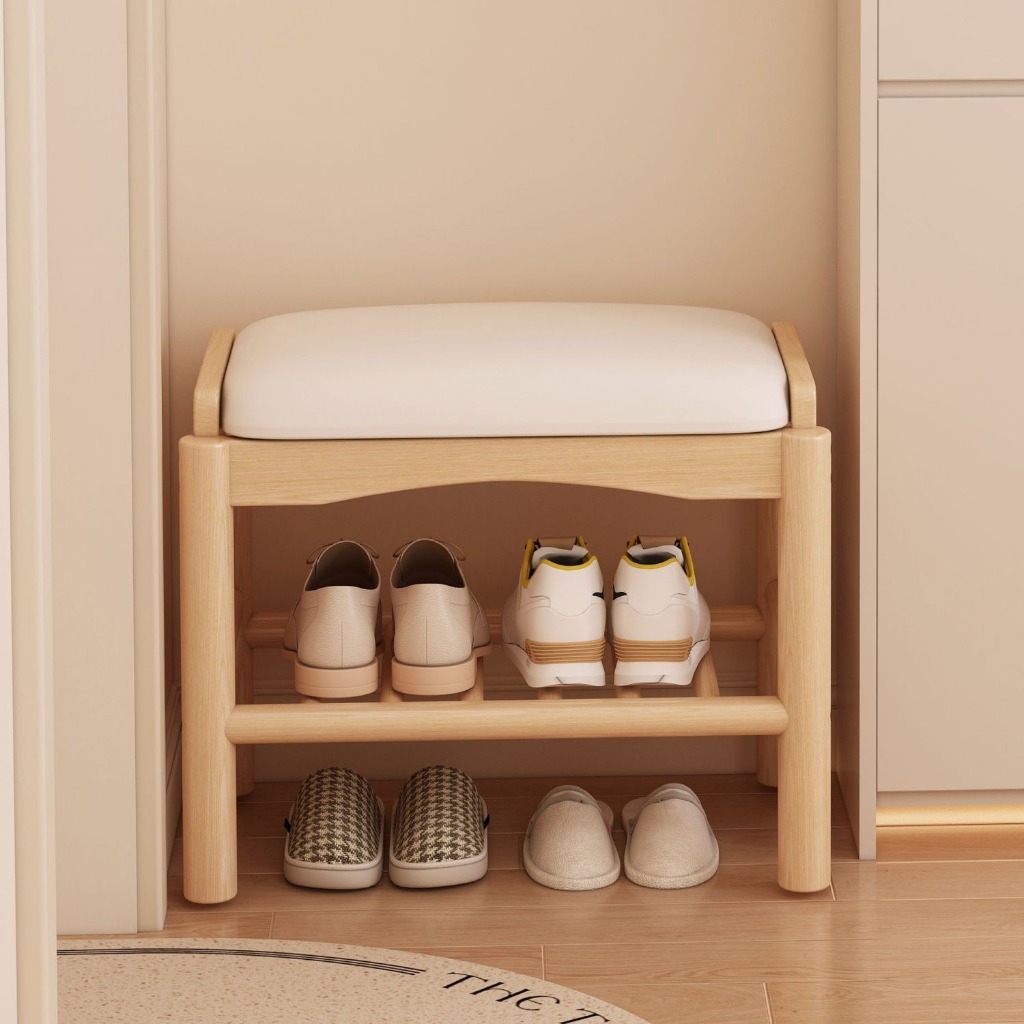Solid Wood Shoe Changing Bench for Home Small Space, Mini Narrow Shoe ...