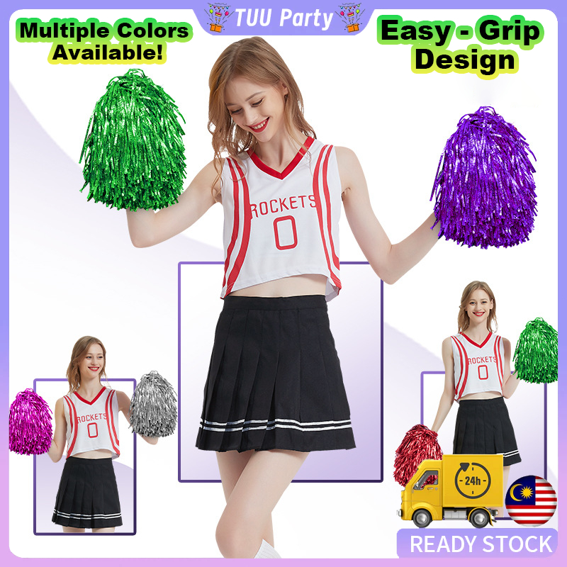 Metallic Foil Cheerleading Pom Poms for Sports Events School Activities ...
