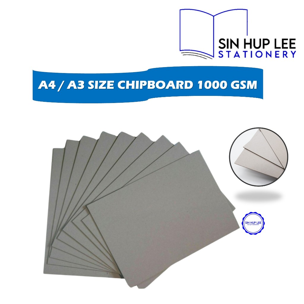 Grey Hard Chipboard 1000 gsm A4 Size / A3 Size / Grey Board Recycled ...