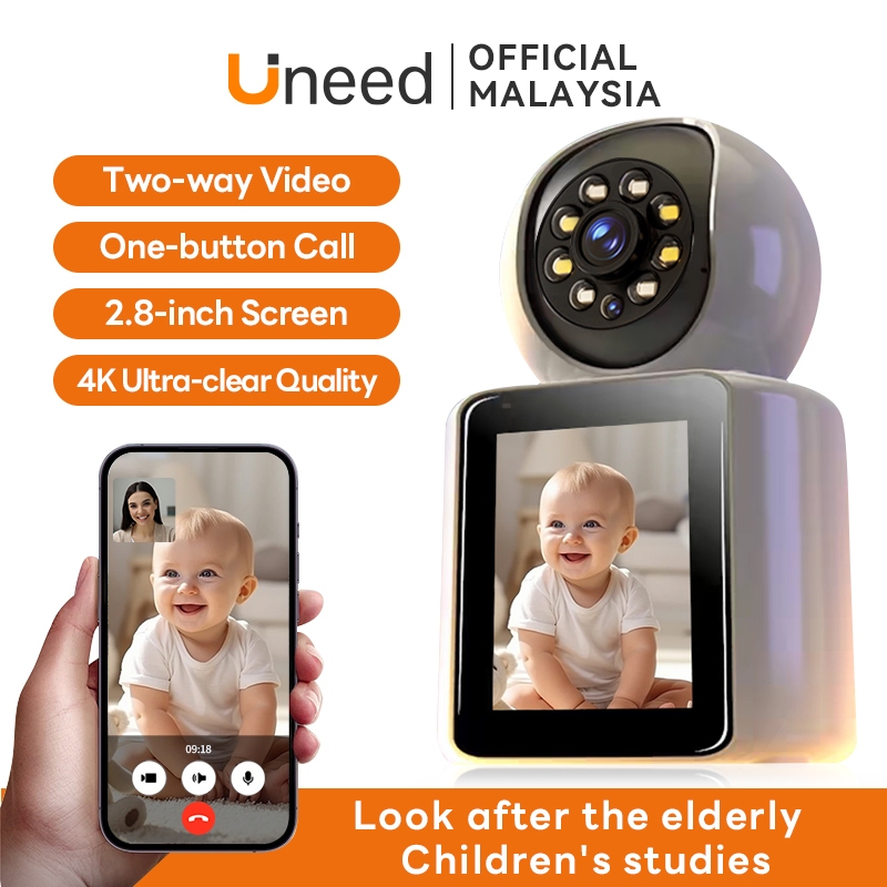 [2-Year Warranty] Uneed 4K 360° PTZ WiFi CCTV IP Security Camera Home ...