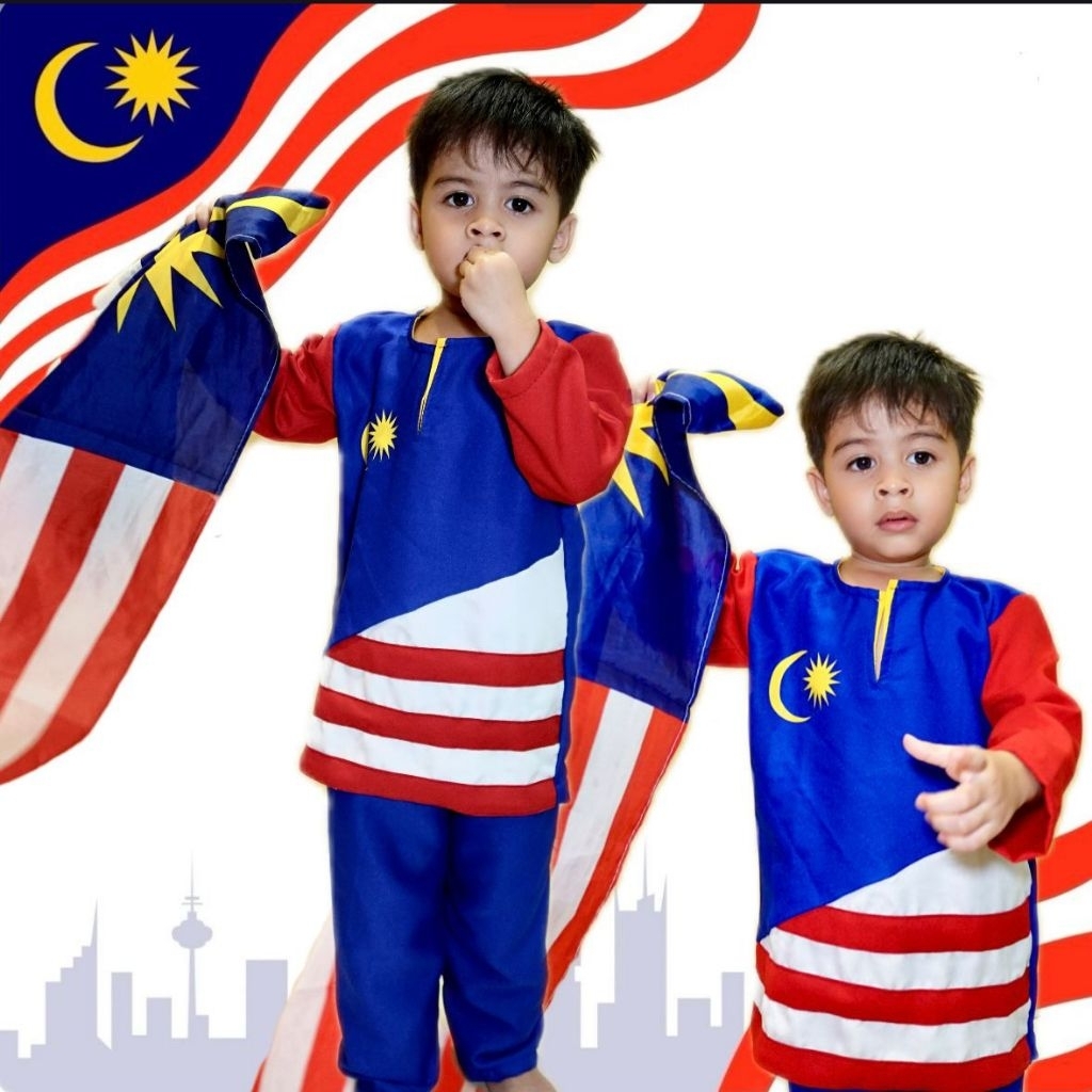 BAJU MERDEKA/BAJU BENDERA KANAK KANAK LELAKI SAMA PEREMPUAN READY STOCK ...