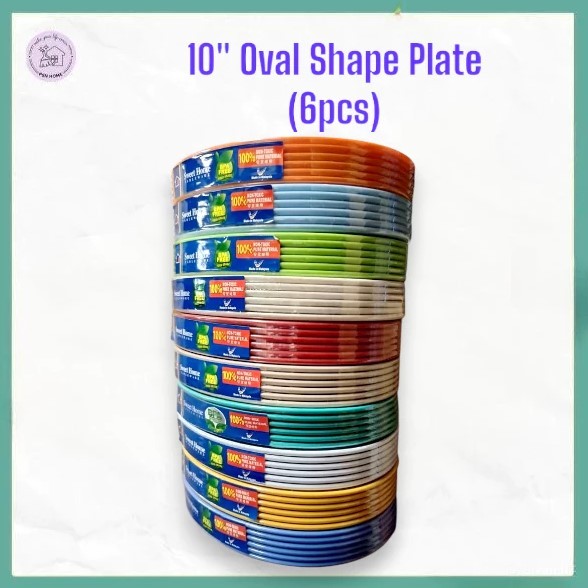 SWEET HOME 10" inch Oval Shape Plate/ Pinggan Bujur Plastik (1 Set 6pcs ...