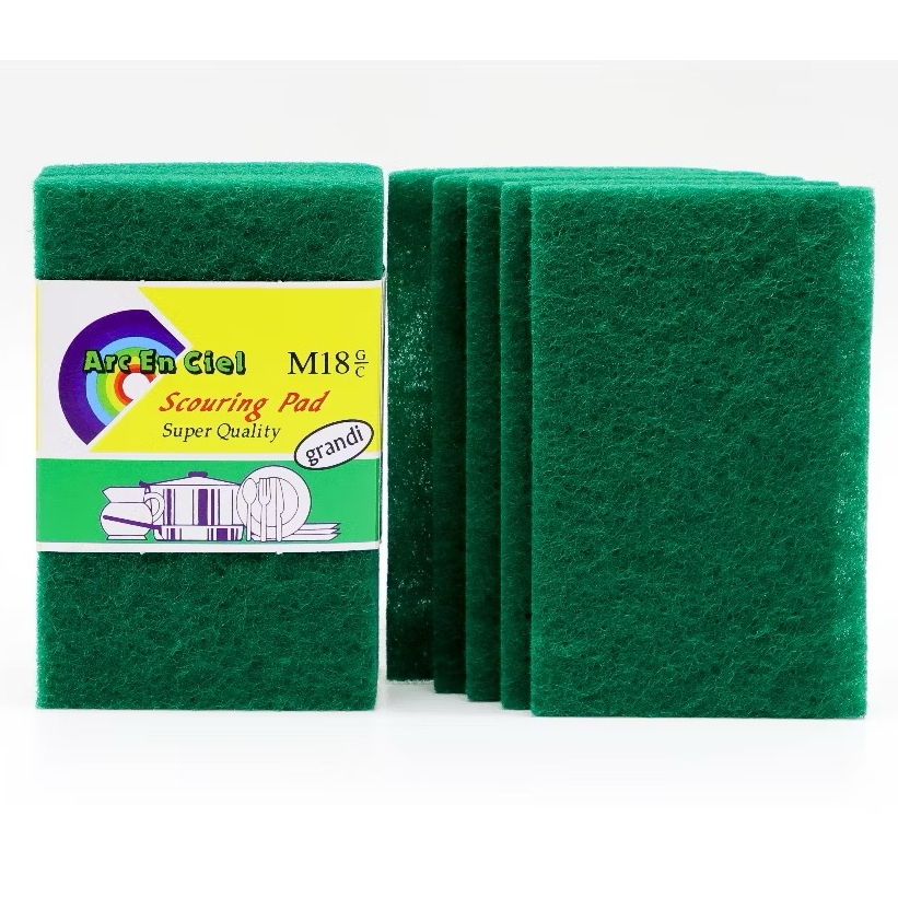 5 pek Span Cuci Pinggan Hijau green scouring pad scouring pad kitchen ...