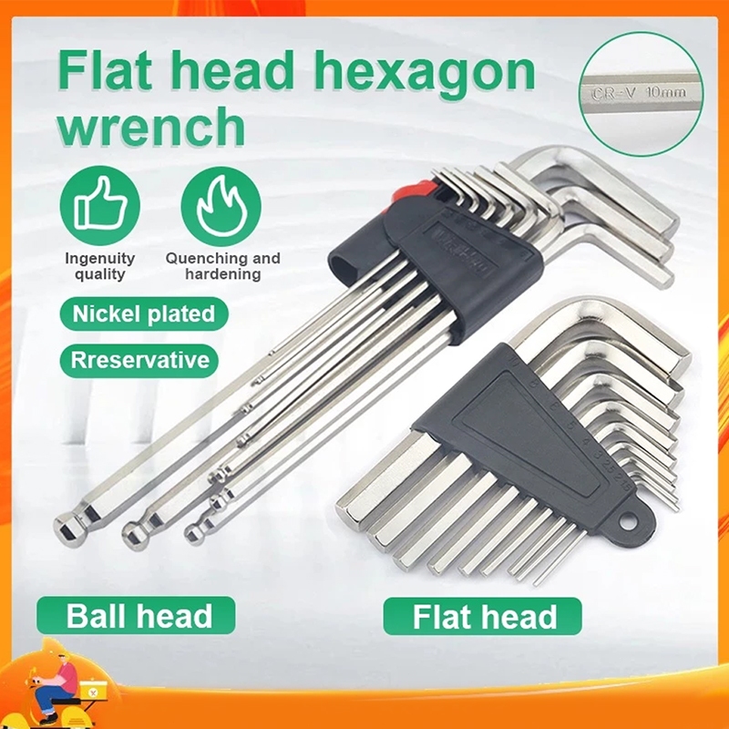 9 pcs Ball Point Allen Key Wrench Set Heavy Duty Alan Key Set Tools ...