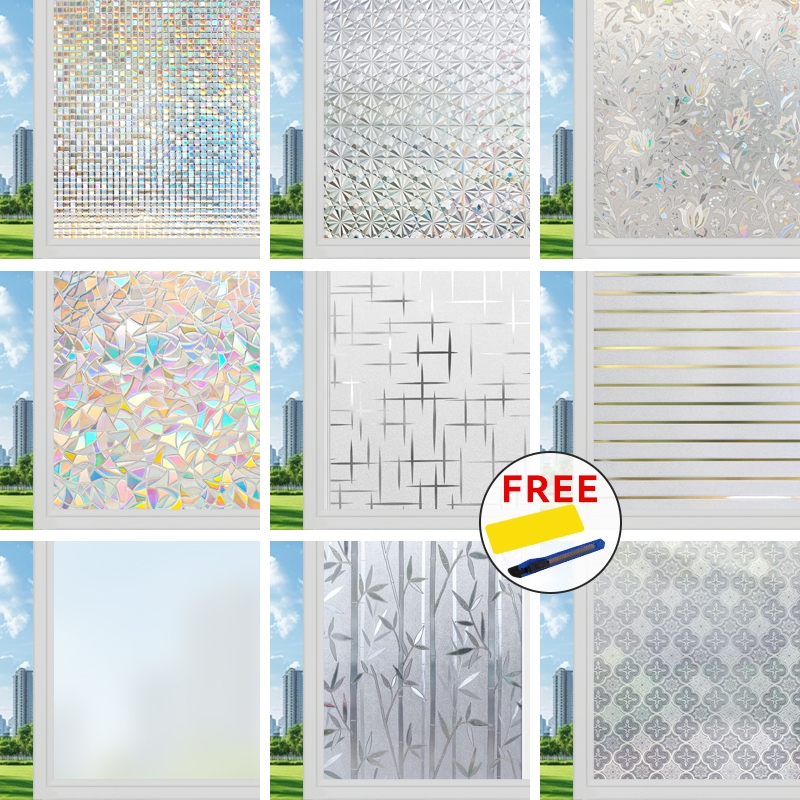 2 meters long 4 widths Window Frosted Privacy Window Film Pattern Self ...