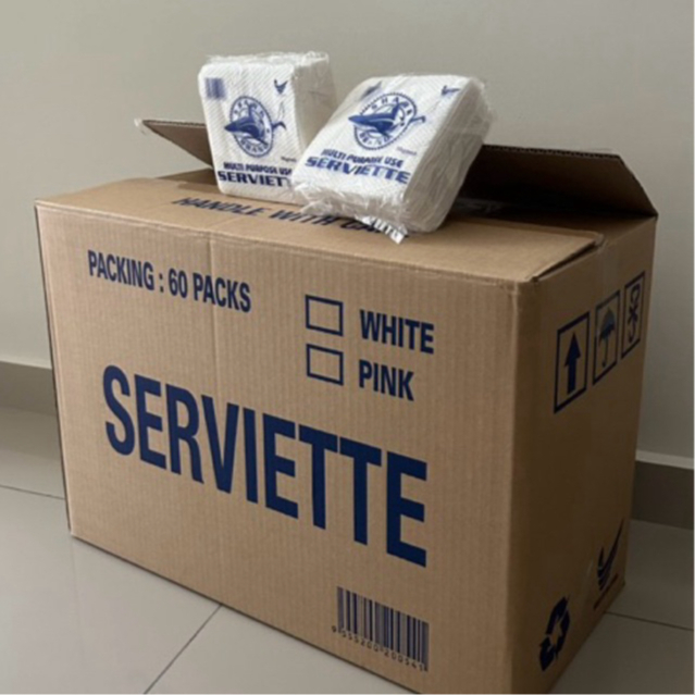 [CARTON] Serviette Tissue Multi Purpose Virgin Pulp (60 packs x 50gsm ...