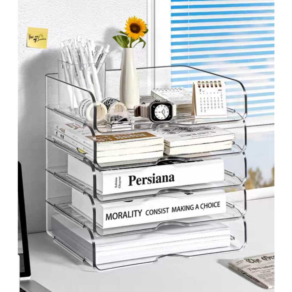 Document Paper Tray Sorter Collection 5 Layers Desk Organizer Rack ...