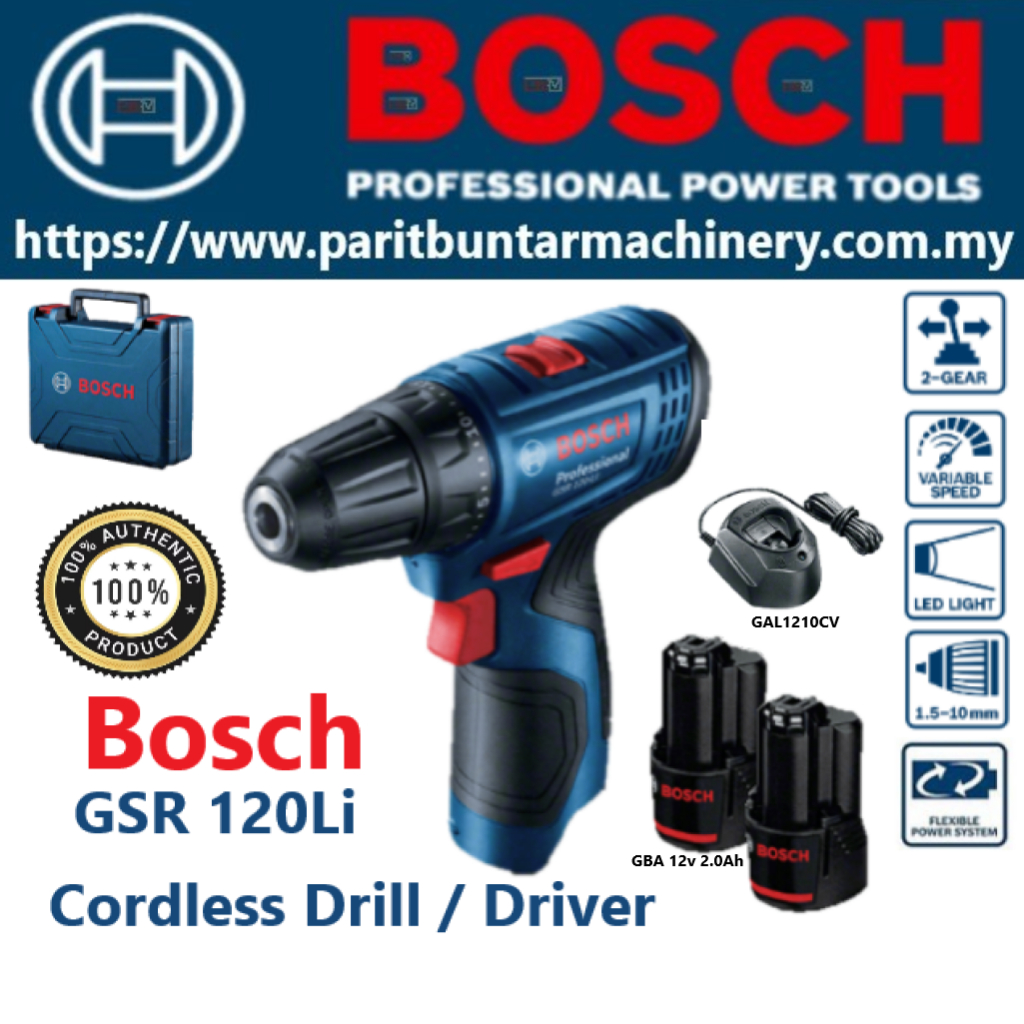 BOSCH GSR 120-LI Gen2 Professional Cordless Drill Driver GSR120 ...