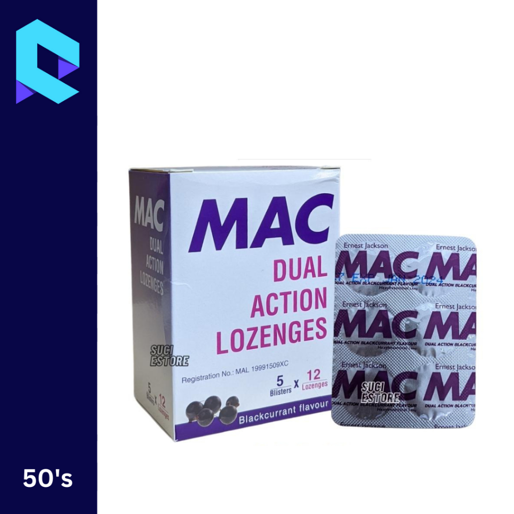 Mac Dual Action Lozenges 5x12s (relief of sore throat and associated ...